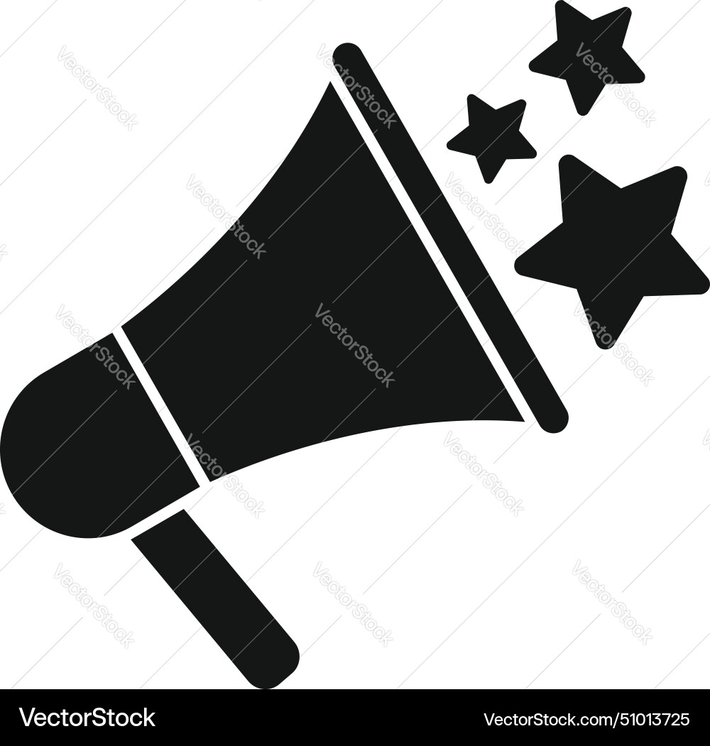 Star speakerphone icon simple audience Royalty Free Vector