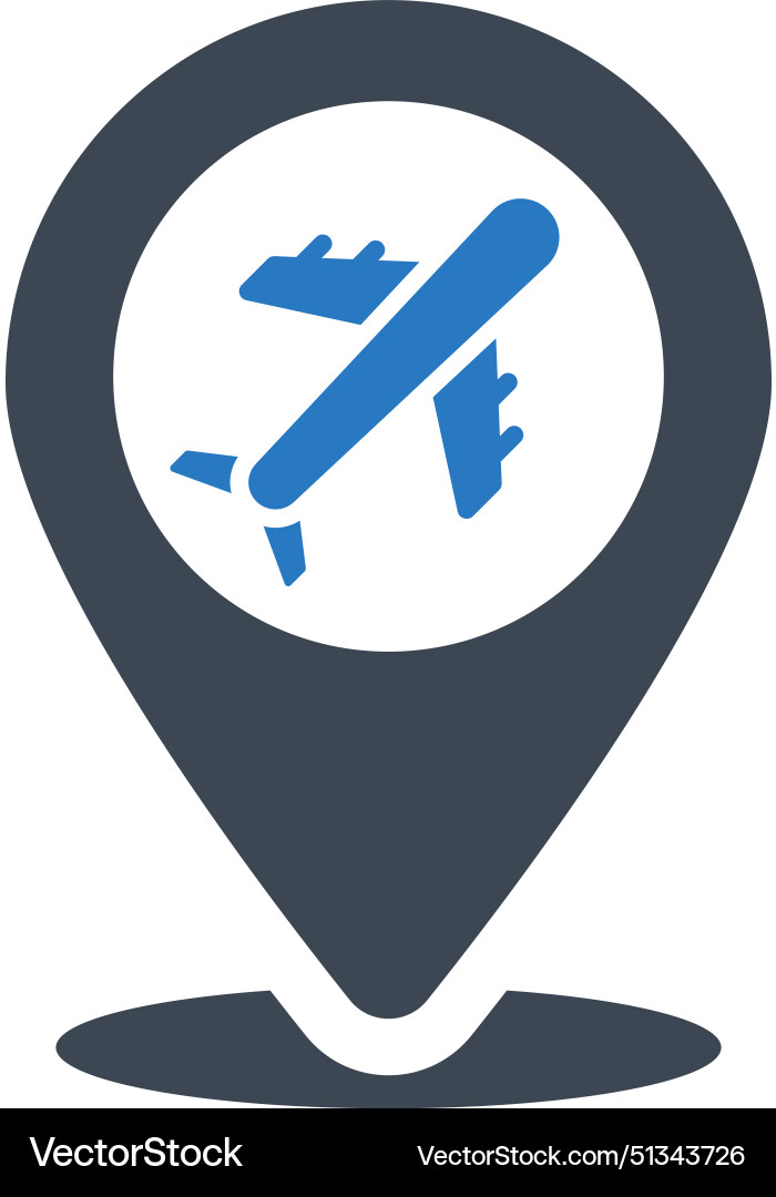 Airport location icon Royalty Free Vector Image