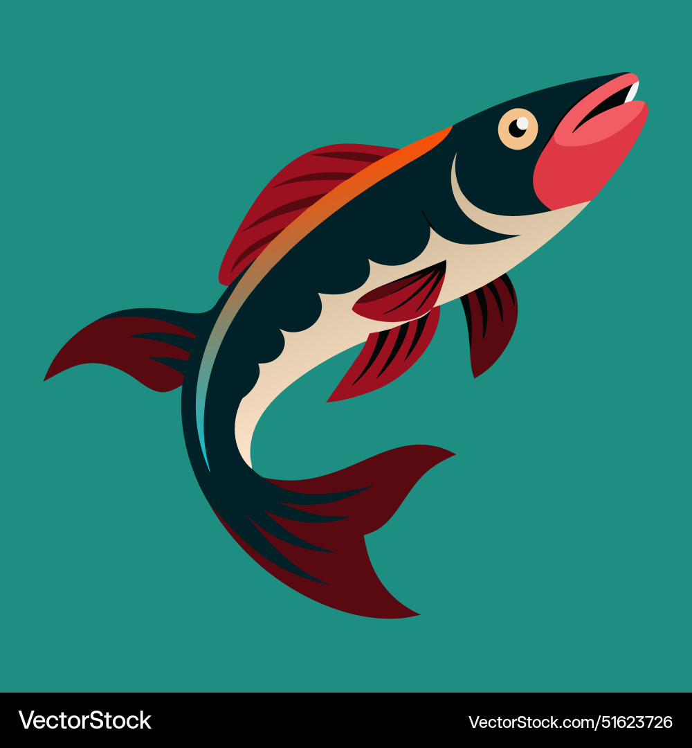 Bowfin fish flies icon Royalty Free Vector Image