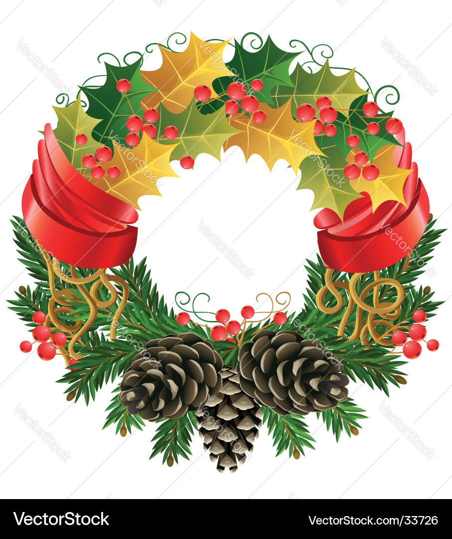 Christmas wreath Royalty Free Vector Image - VectorStock