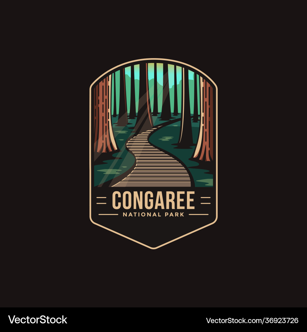 Emblem patch logo congaree national park Vector Image