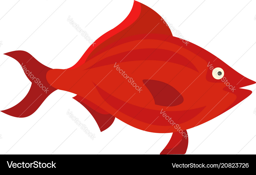 Fish icon flat style Royalty Free Vector Image
