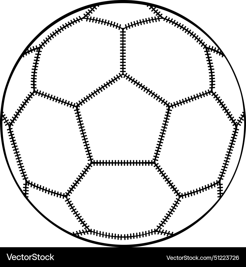 Football ball line art Royalty Free Vector Image