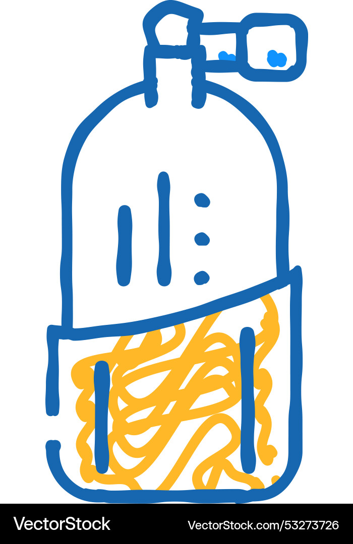 Oxygen cylinder icon doodle Royalty Free Vector Image