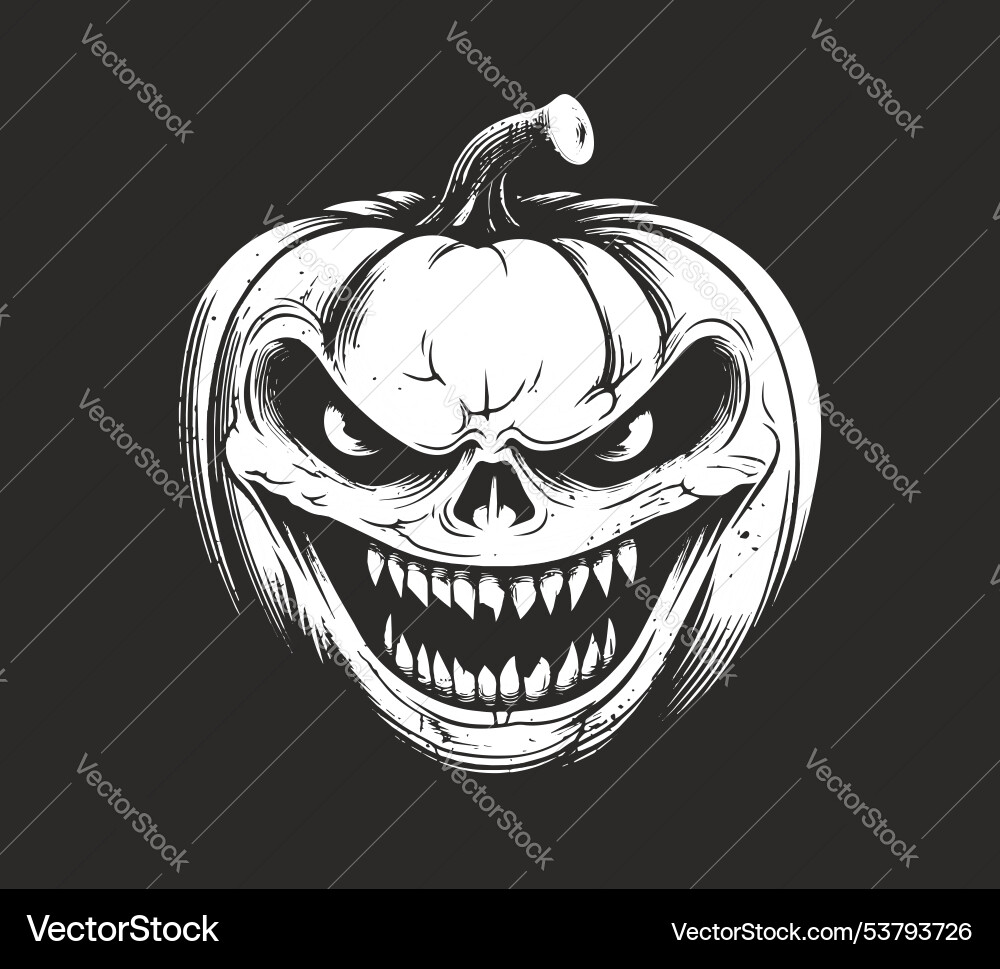 Scary pumpkin spooky horror element image scary Vector Image