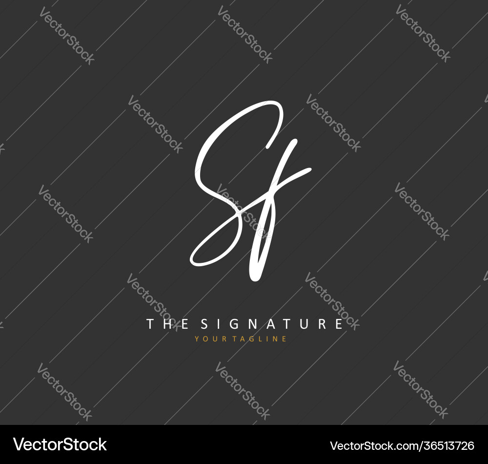 Sf initial letter handwriting and signature logo Vector Image