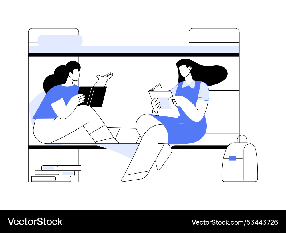 Study together isolated cartoon Royalty Free Vector Image