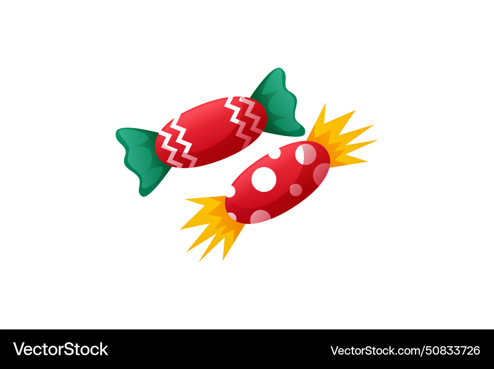 Sweet candy christmas sticker design Royalty Free Vector