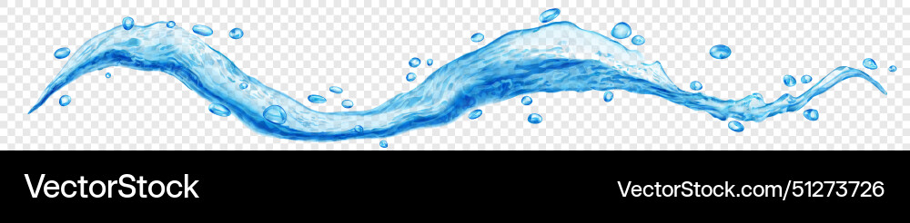 Translucent water wave with drops Royalty Free Vector Image