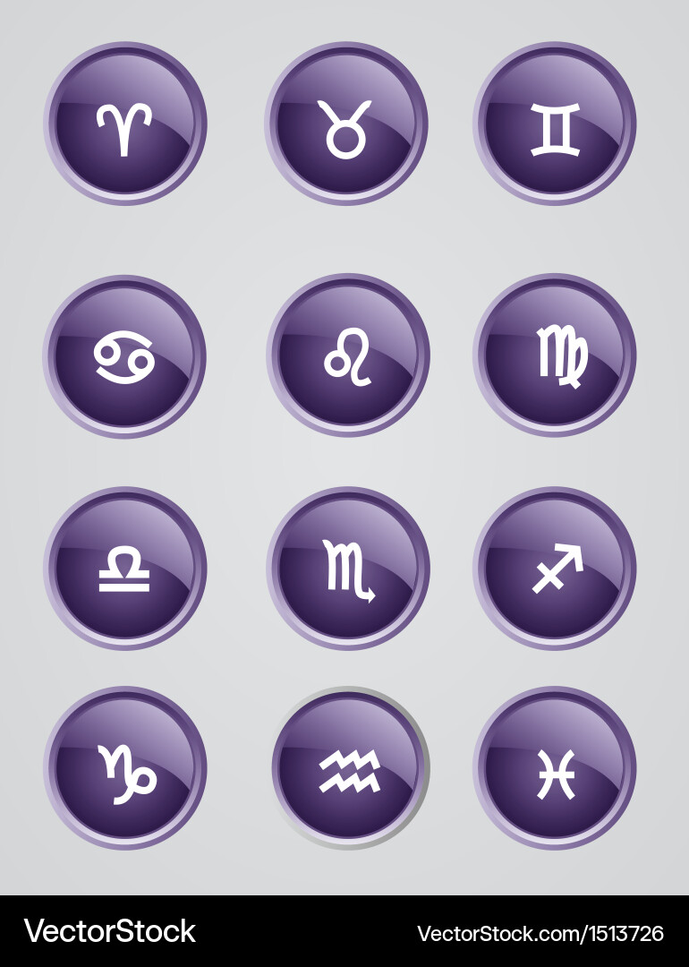 Zodiac Sign Icons Royalty Free Vector Image - VectorStock