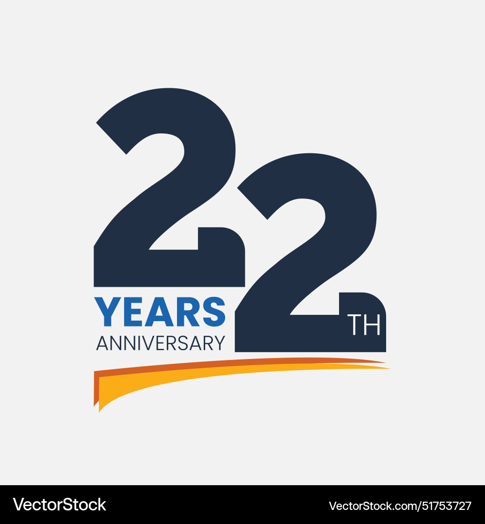 22 year anniversary celebration fun style logotype
