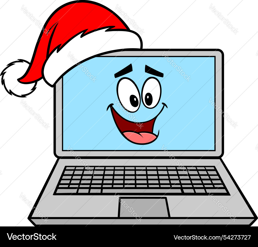 Christmas computer Royalty Free Vector Image - VectorStock