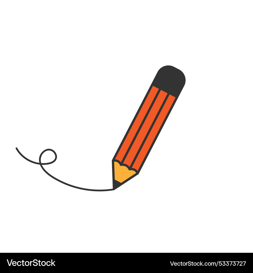 Color pencil writing with line art drawing Vector Image