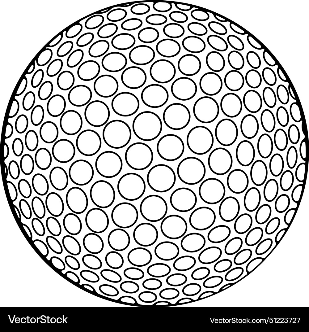 Golf ball line art Royalty Free Vector Image - VectorStock