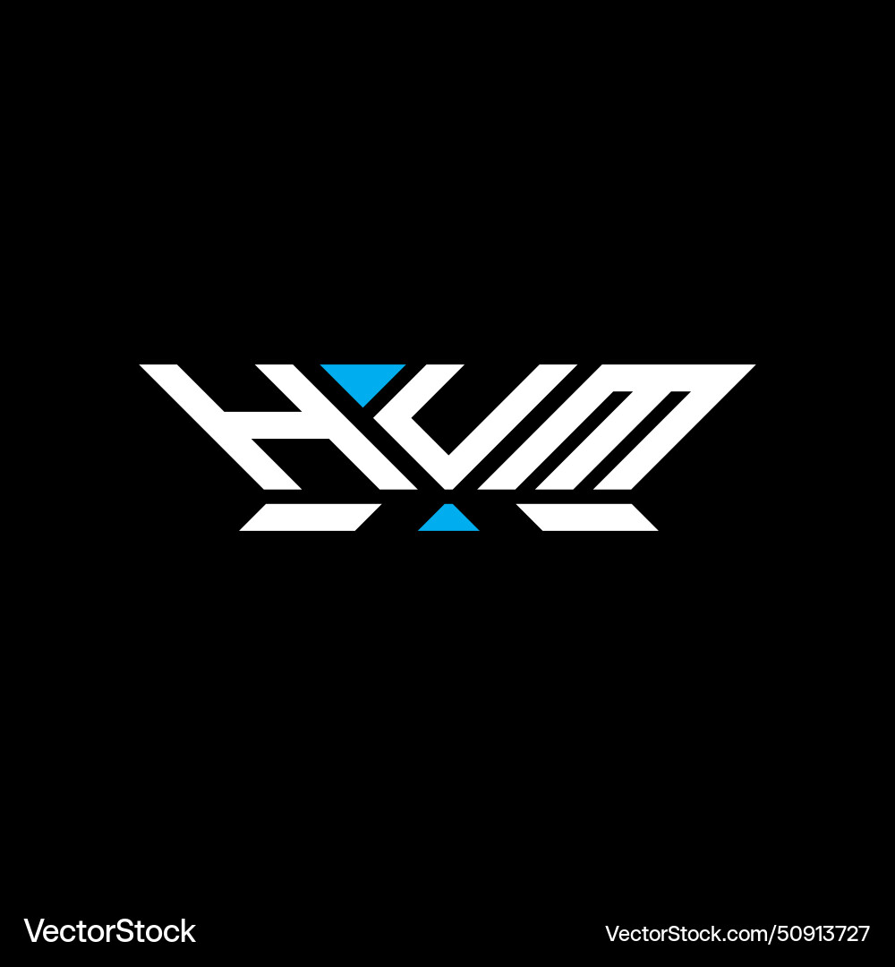 Hum letter logo design simple and modern Vector Image
