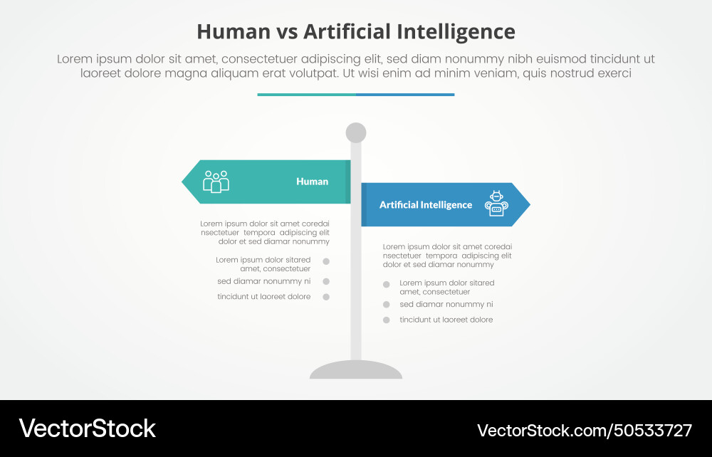 Human employee vs ai artificial intelligence Vector Image