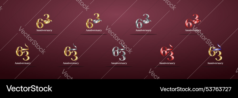 Luxury logo 63th elegant years happy Royalty Free Vector