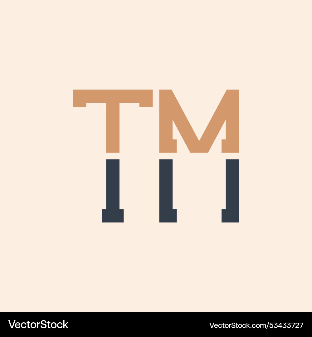 Modern tm letter logo design creative Royalty Free Vector