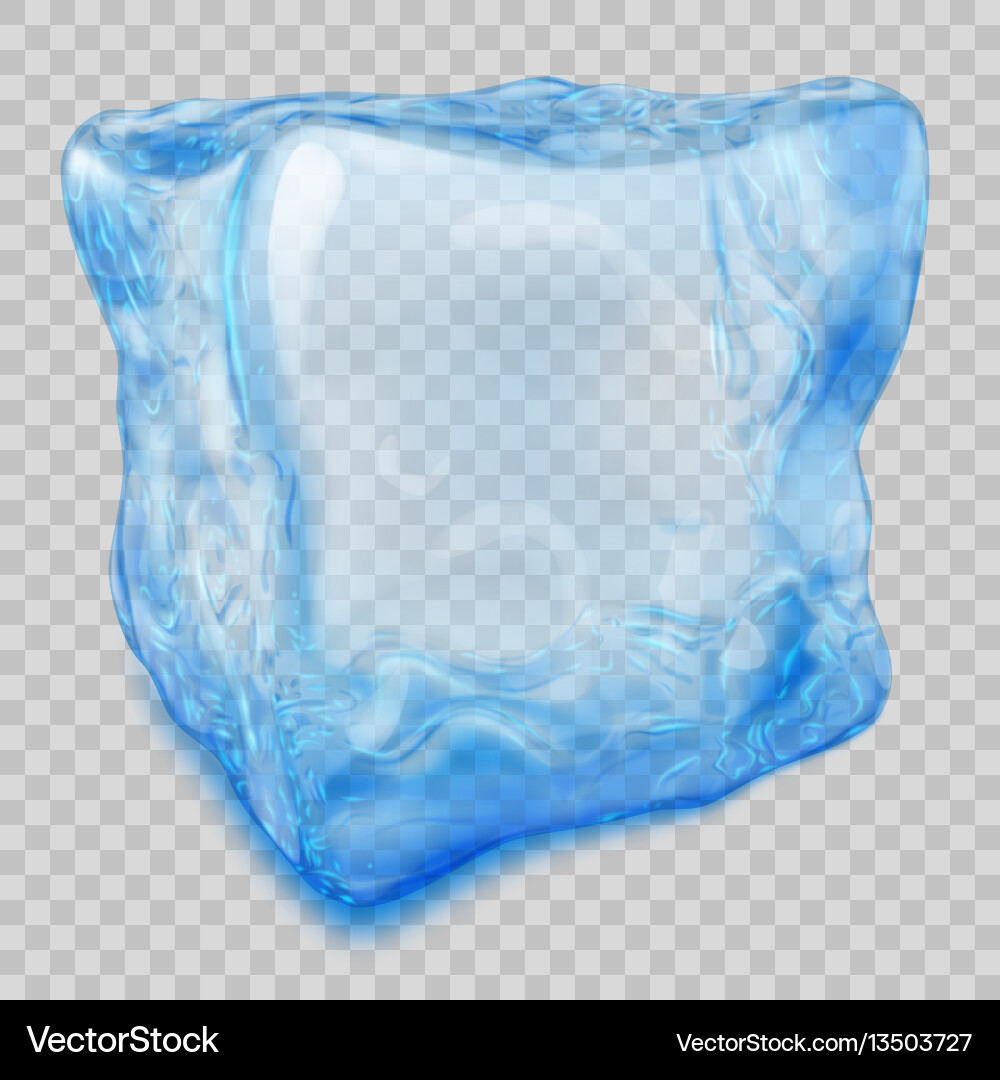 Transparent light blue ice cube Royalty Free Vector Image