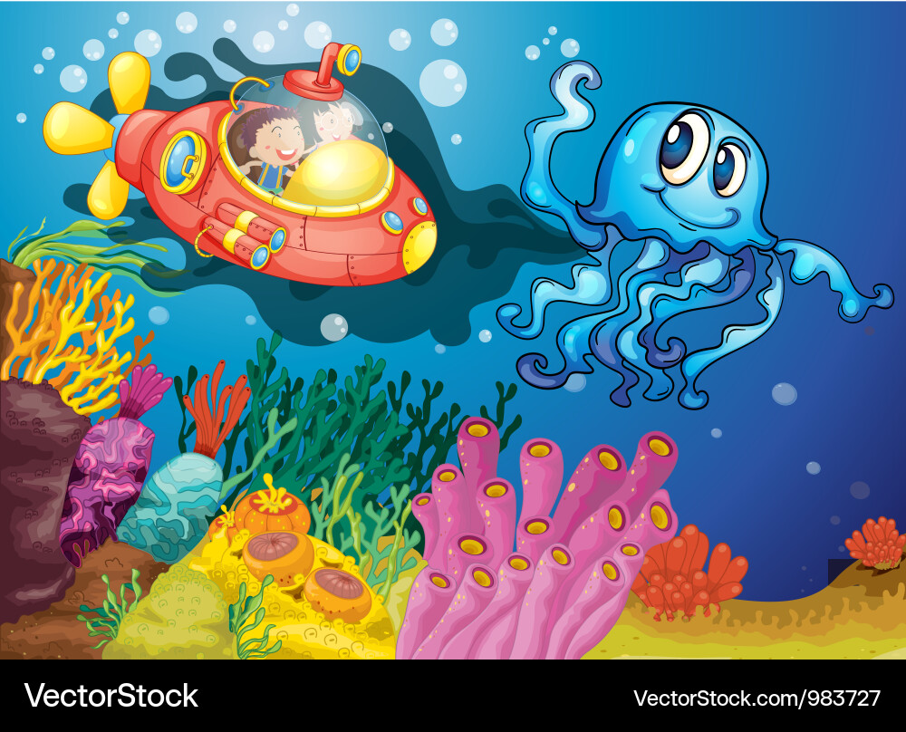 Under the sea adventure Royalty Free Vector Image