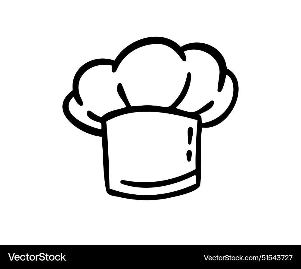 Uniform caps kitchen staff doodle outline Vector Image
