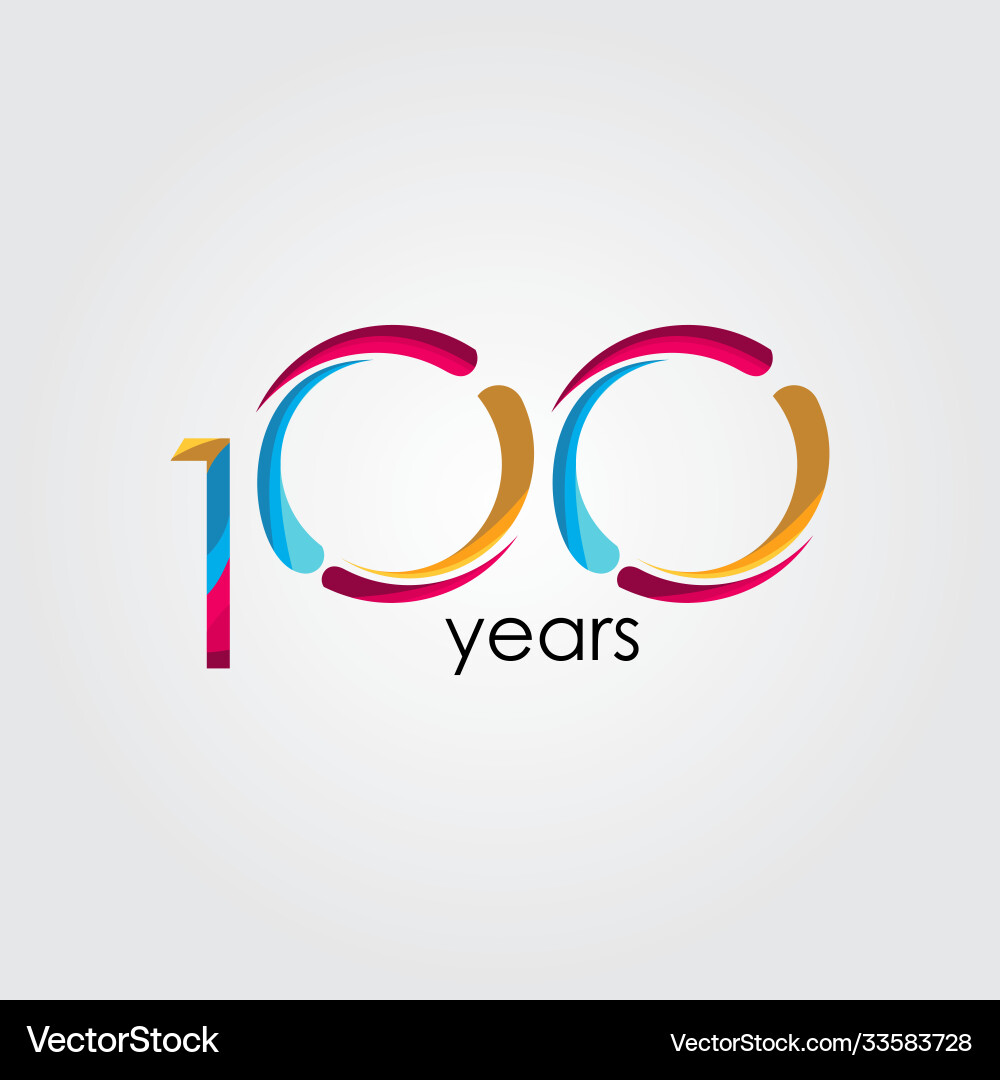 100 years anniversary celebration template design Vector Image