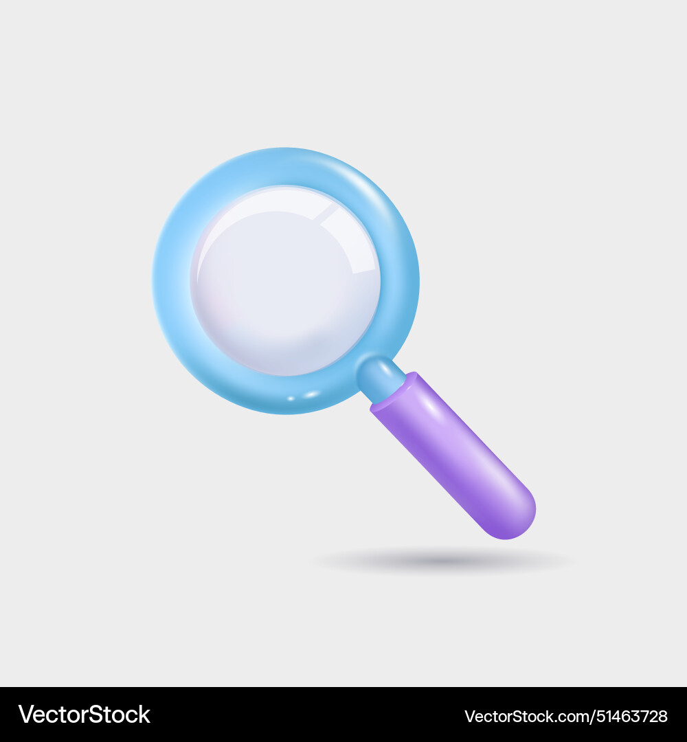 3d volumetric magnifier icon in realistic style Vector Image