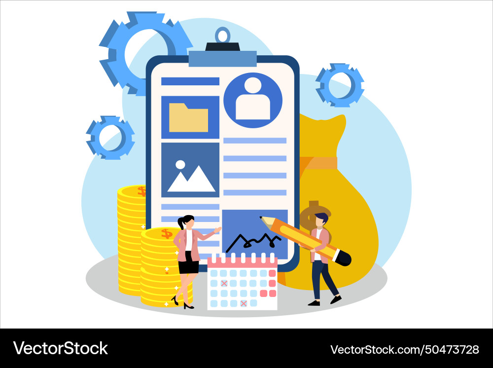 Business flat design Royalty Free Vector Image Business flat design Royalty Free Vector Image