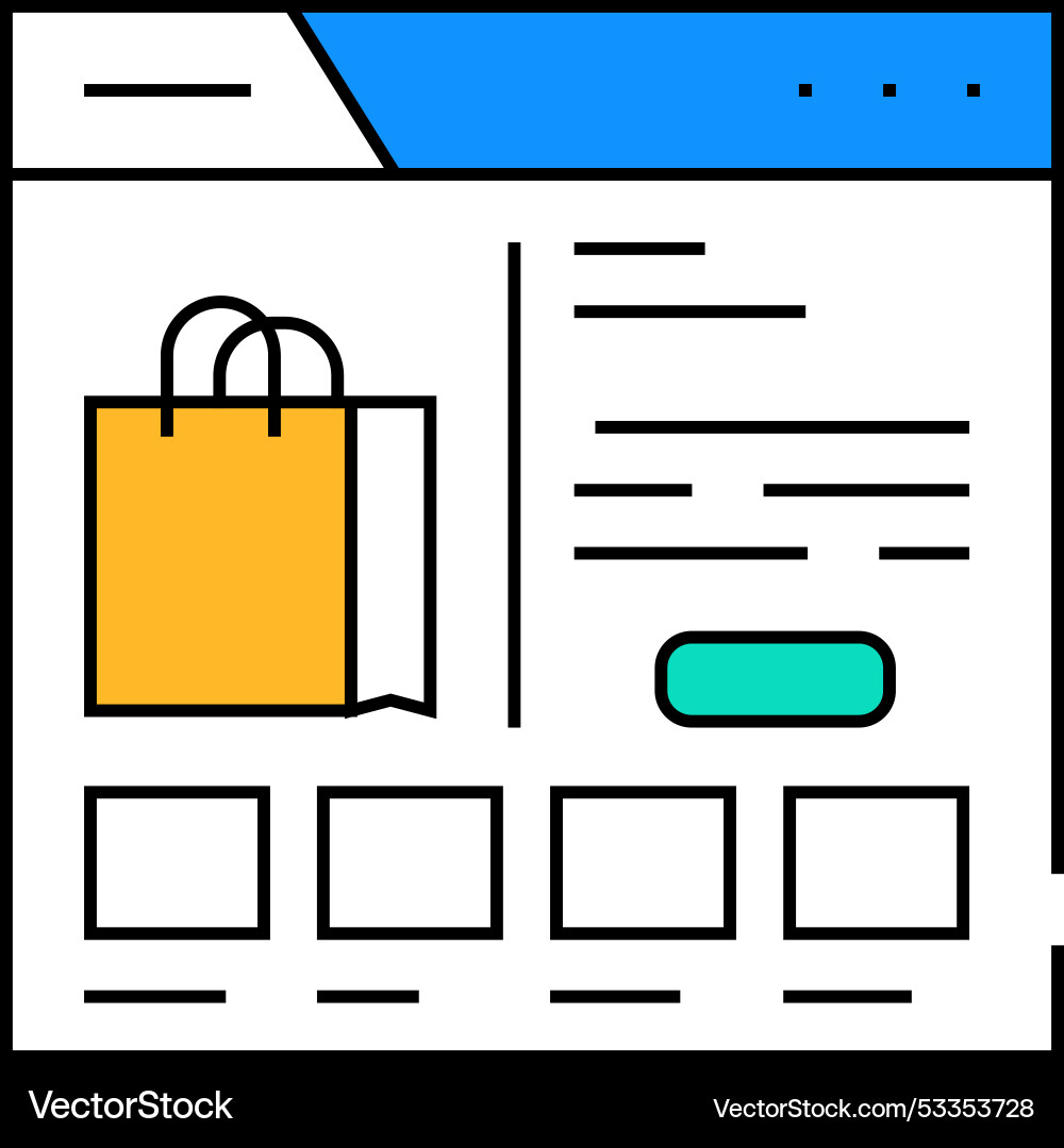 E commerce platform icon color Royalty Free Vector Image