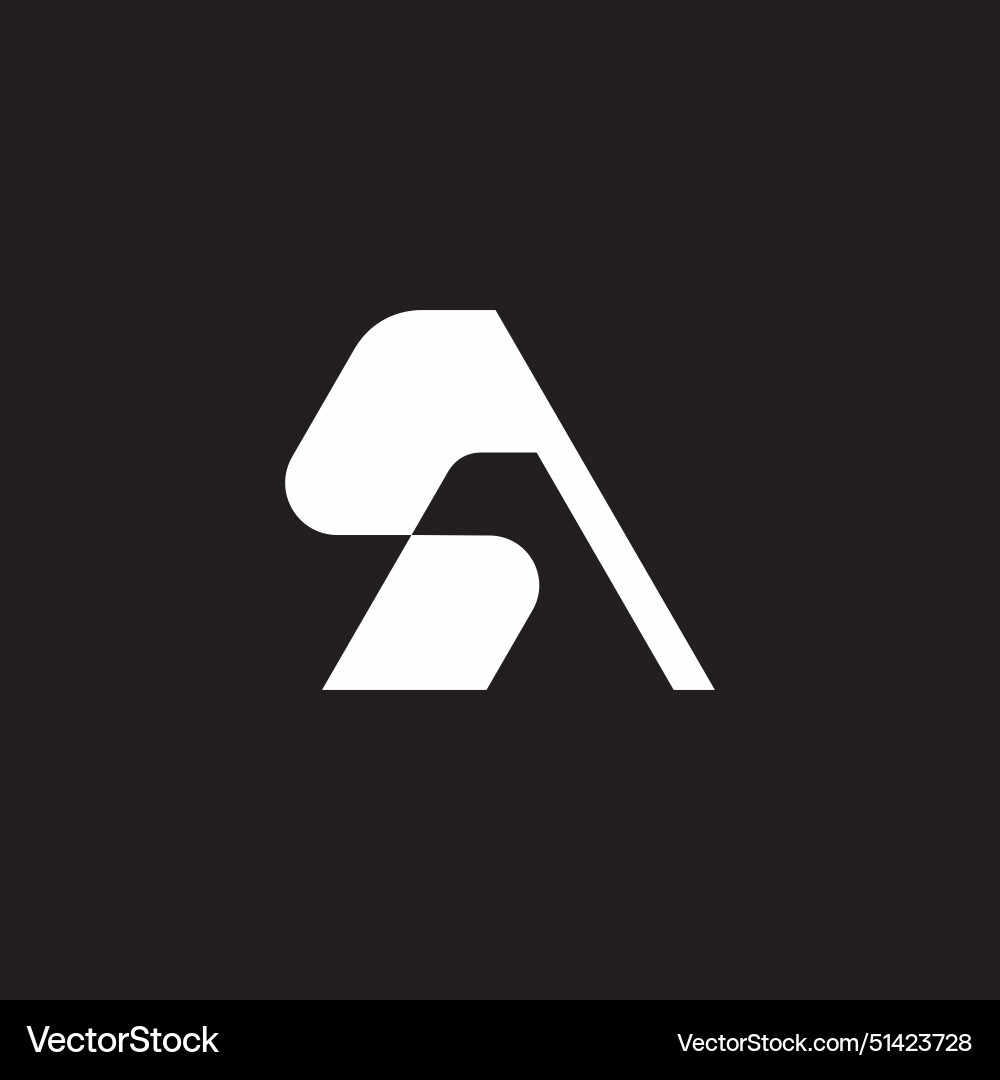 Letter sa triangle ribbon simple logo Royalty Free Vector