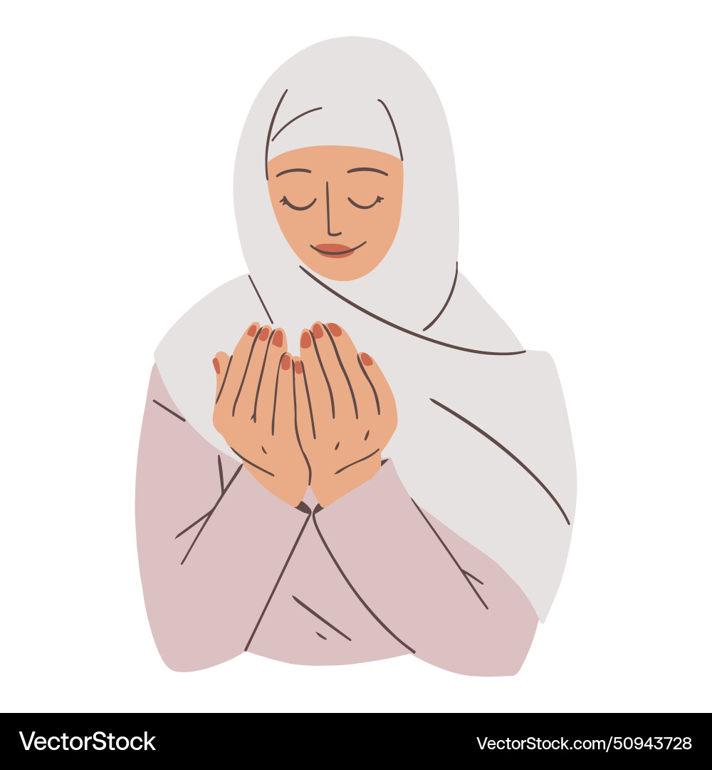 Muslim woman praying Royalty Free Vector Image