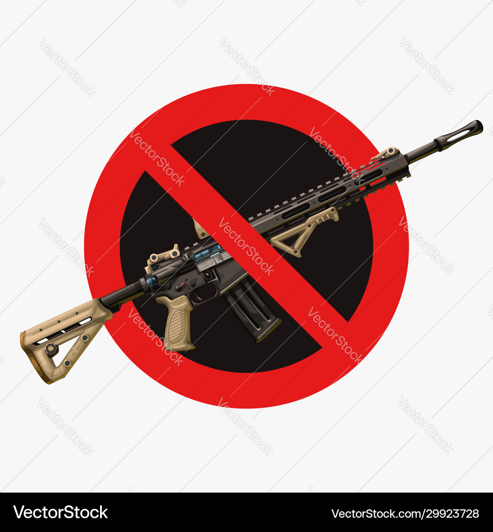 No assault rifle weapon sign Royalty Free Vector Image