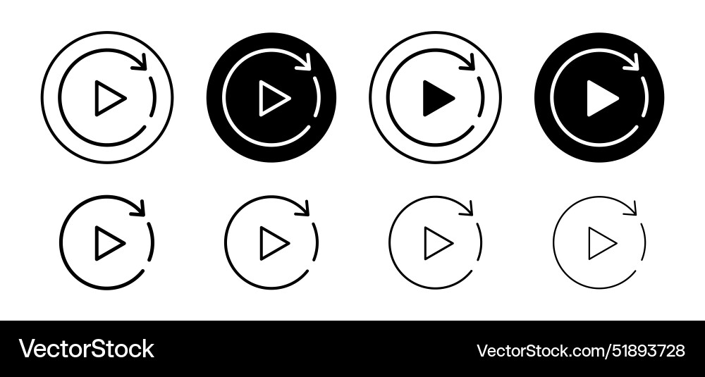Playback icon set collection outline Royalty Free Vector
