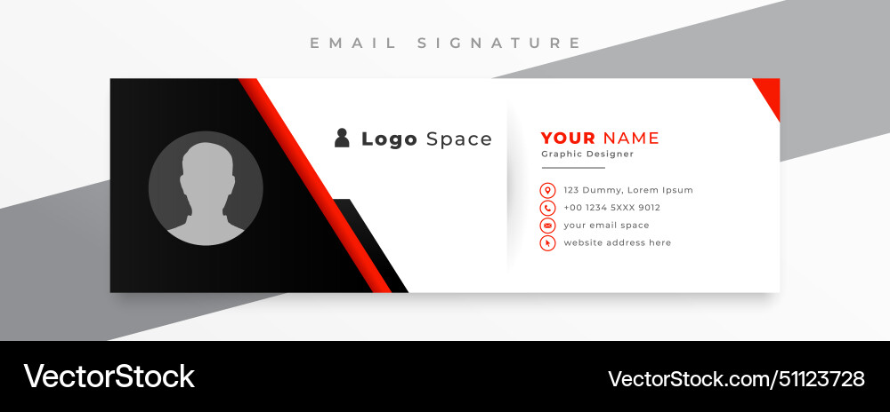 Professional email footer template design Vector Image