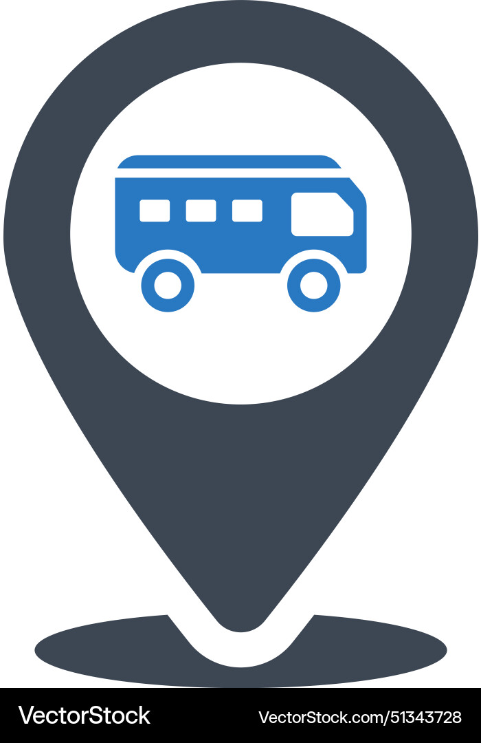 Public bus location icon Royalty Free Vector Image