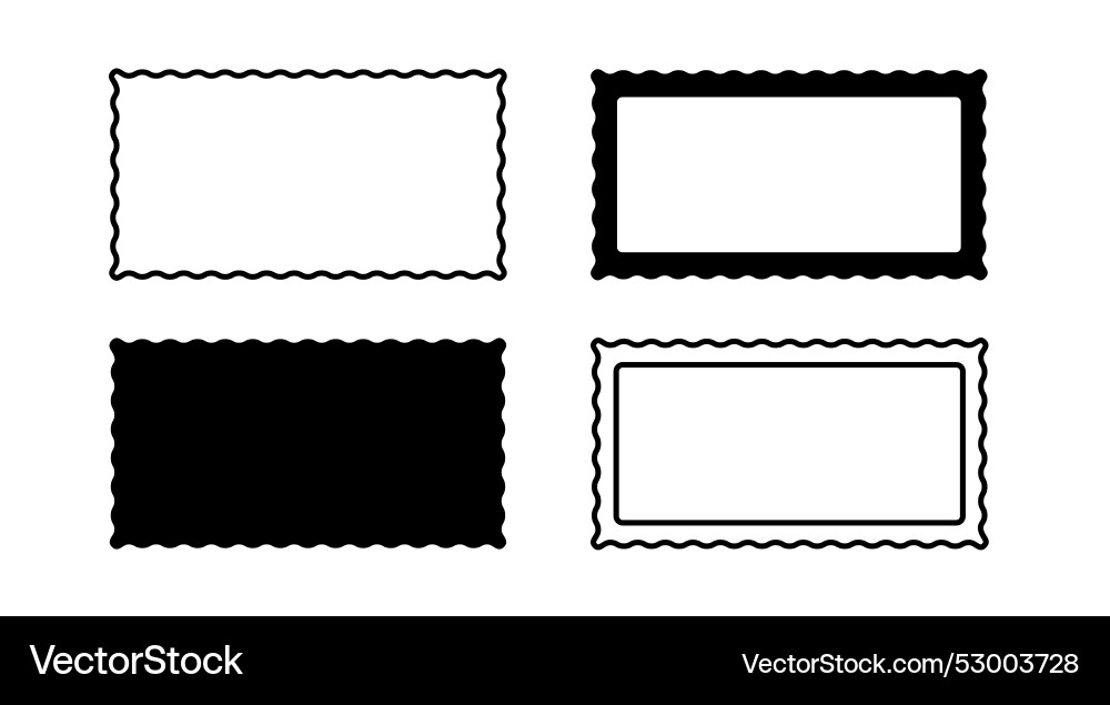 Scallop Wave Border Frame Royalty Free Vector Image