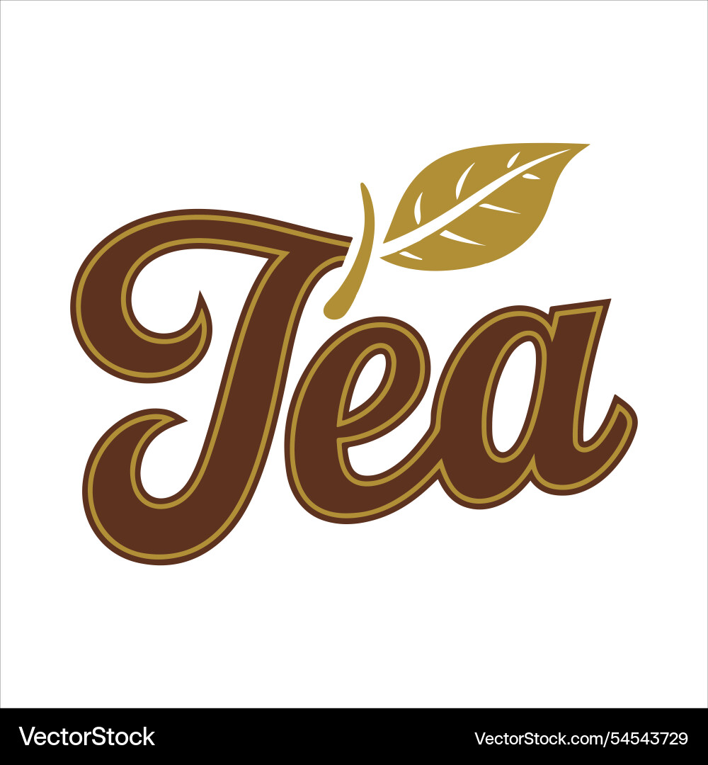 A tea logo design on a white background Royalty Free Vector