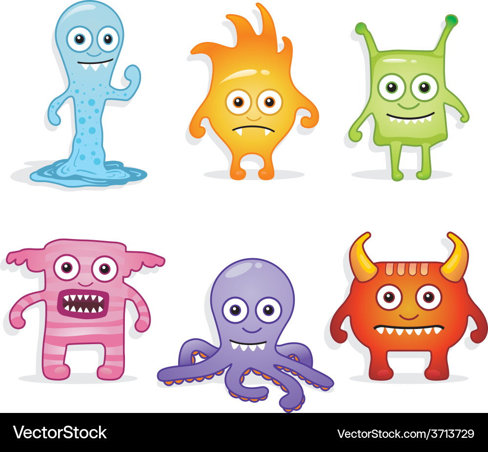 Cartoon monsters Royalty Free Vector Image - VectorStock