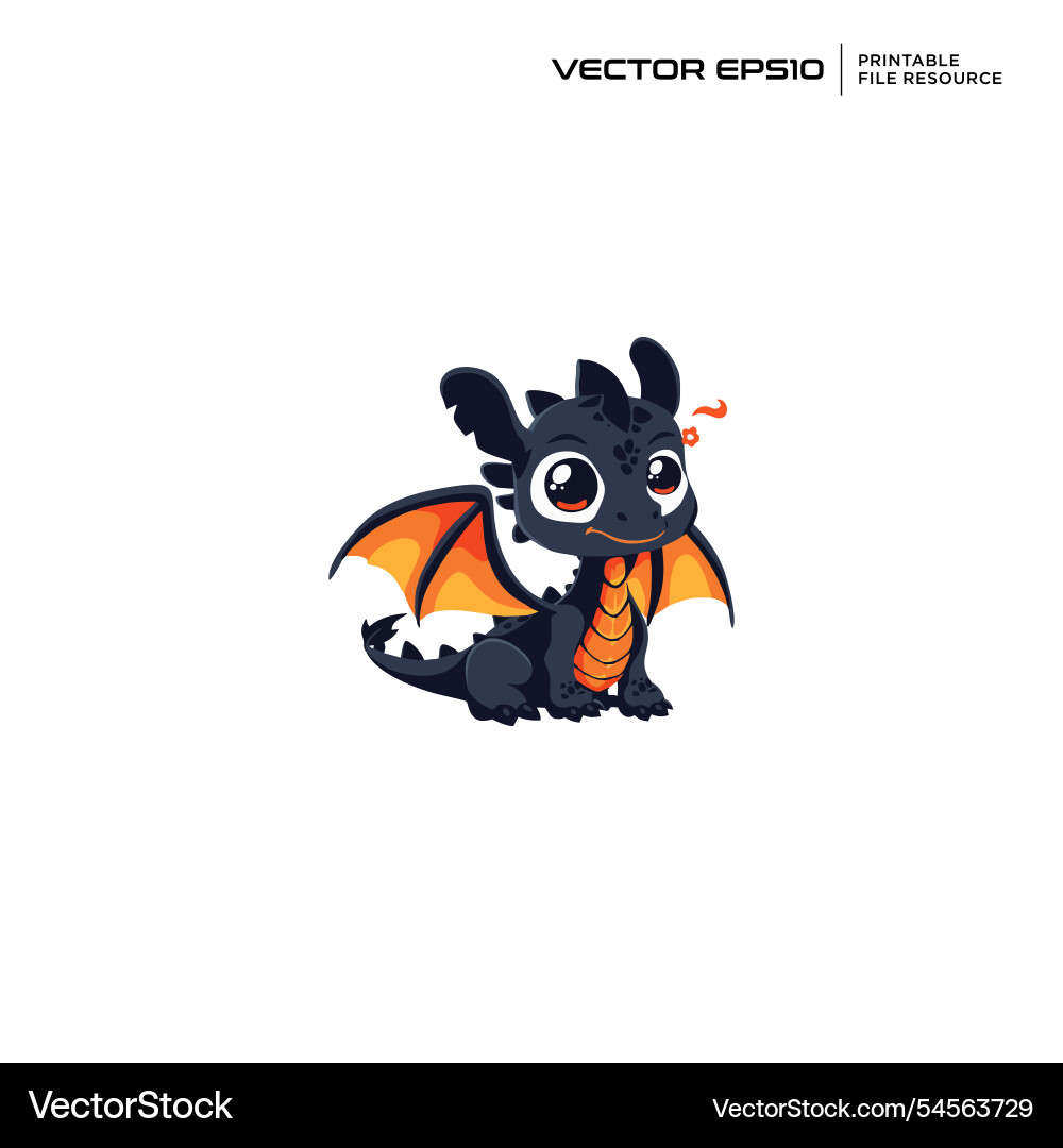Cute dragon character mascot logo design eps 10 Vector Image