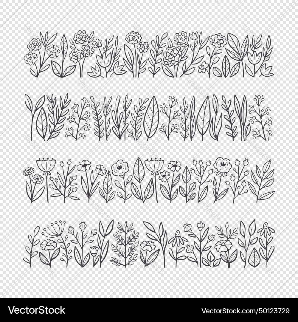 Cute floral dividers Royalty Free Vector Image