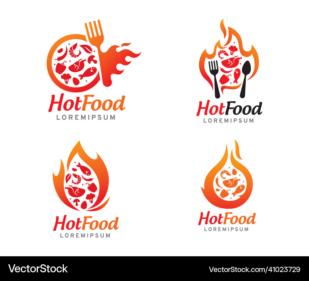 Hot food logo symbol or icon template Royalty Free Vector