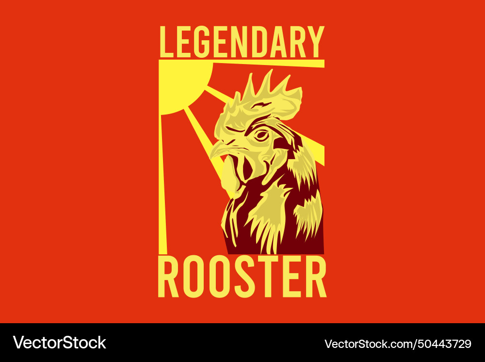 Legendary rooster silhouette retro design Vector Image