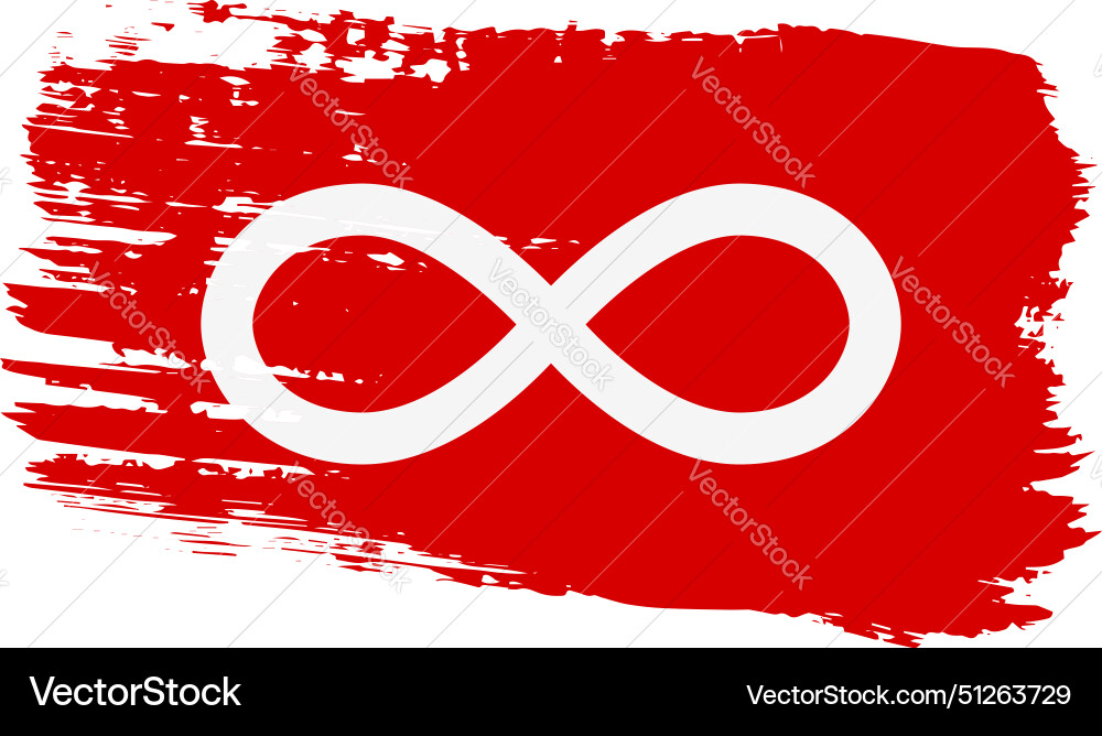 Metis red flag wide brush stroke on transparent Vector Image