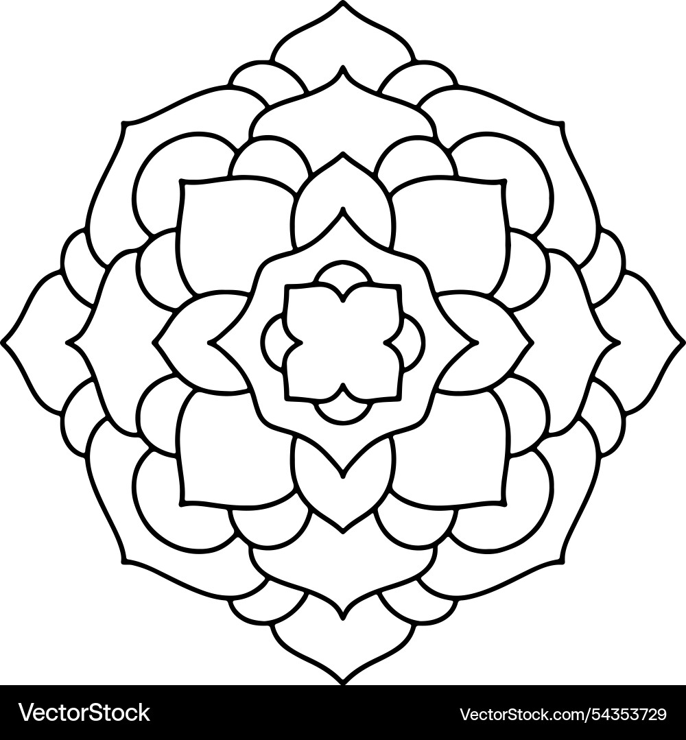 Minimalist floral mandala design for art Vector Image