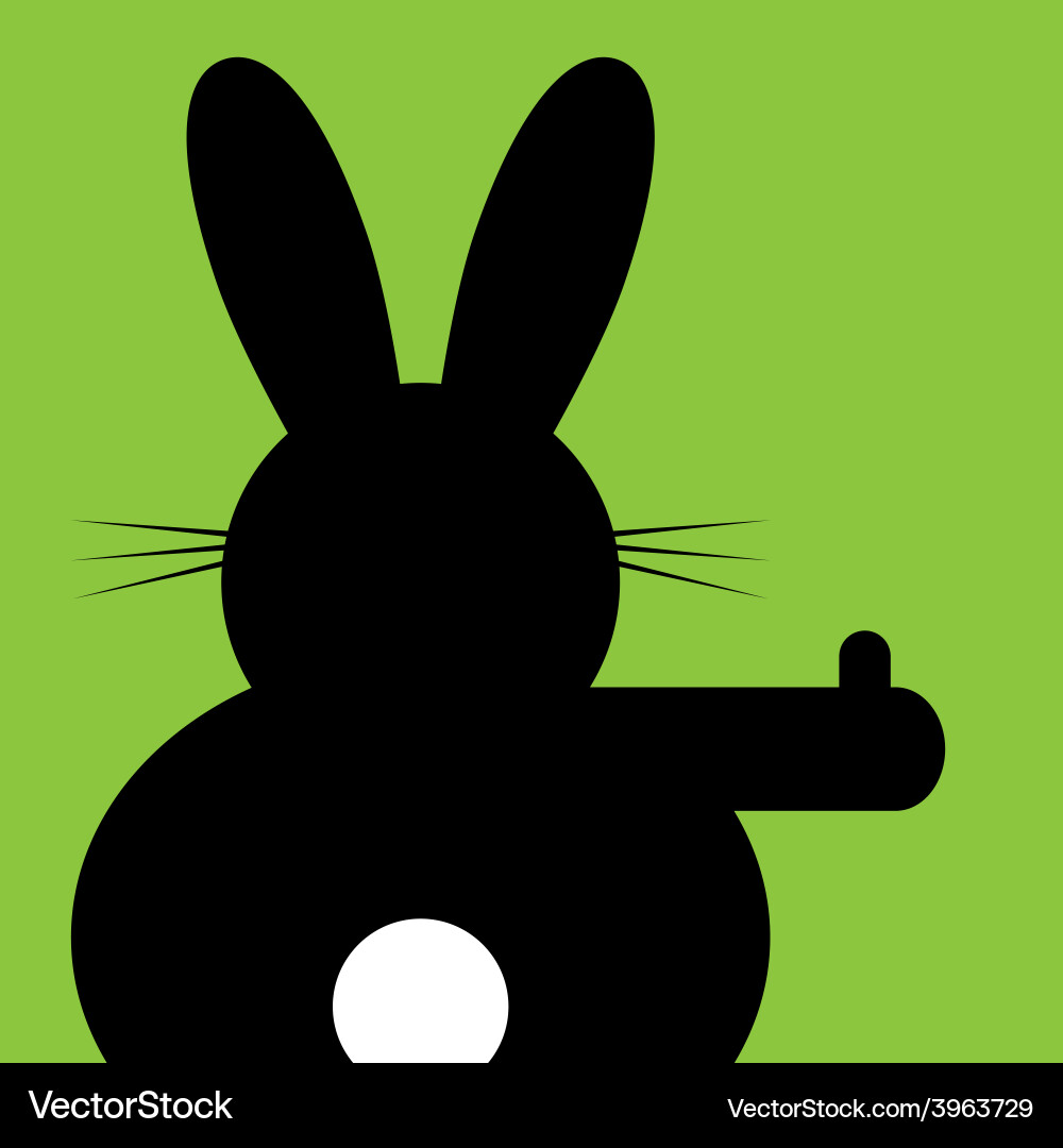 Sitting and hitchhiking bunny Royalty Free Vector Image