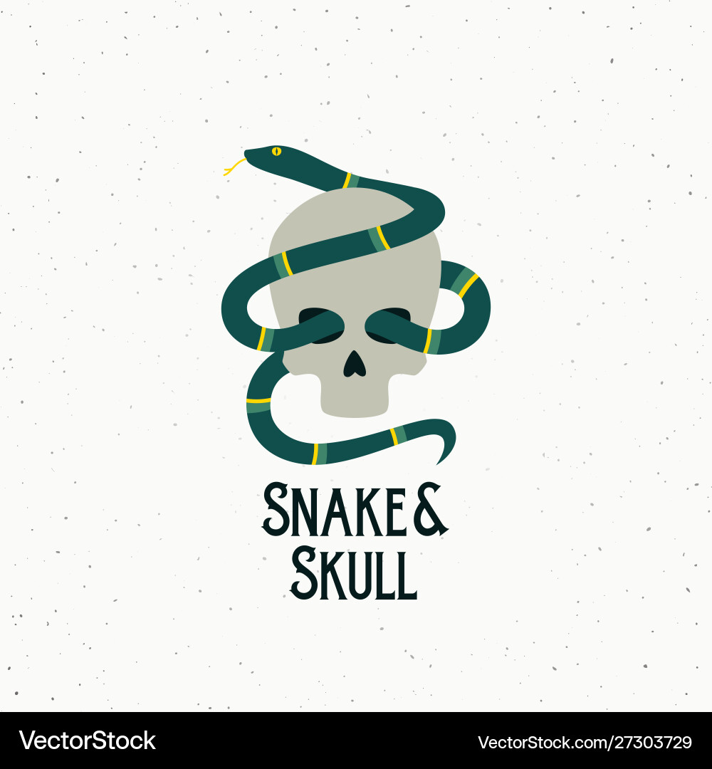 Snake and skull abstract sign symbol Royalty Free Vector