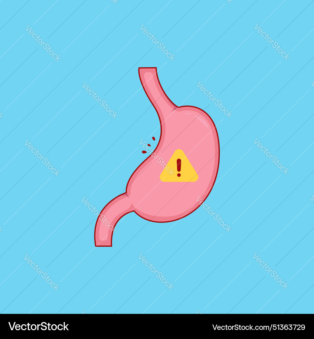 Stomach sick warning Royalty Free Vector Image