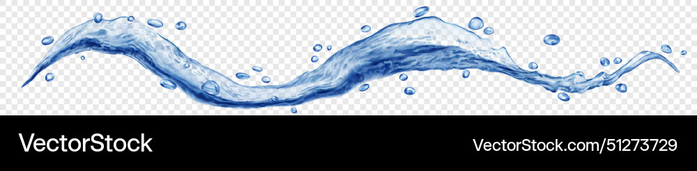 Translucent water wave with drops Royalty Free Vector Image