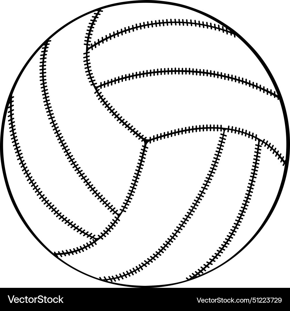 Volleyball ball line art Royalty Free Vector Image