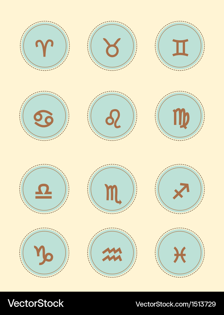 Zodiac icons Royalty Free Vector Image - VectorStock